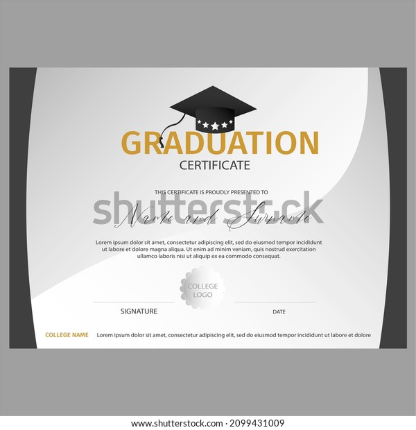 Graduation Certificate Template Vector Illustration Stock Vector ...