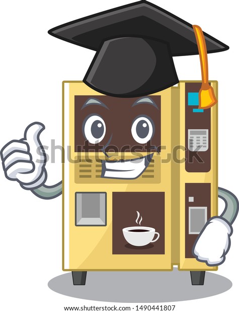 Graduation Coffee Vending Machine Cartoon Shape Stock Vector (Royalty ...