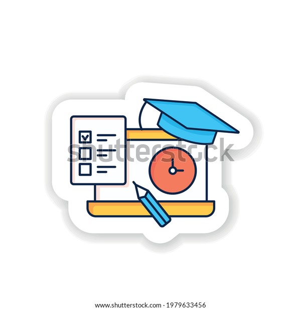 Graduation Exam Sticker Final Examination Exams Stock Vector (Royalty ...