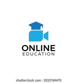 Graduation Hat Camera Online Education Logo Stock Vector (Royalty Free ...