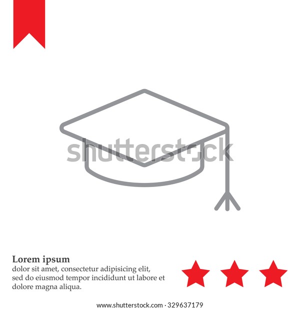Graduation Hat Cap Line Art Icon Stock Vector (Royalty Free) 329637179 ...