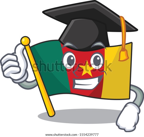 Graduation Hat Cartoon Smiling Flag Cameroon Stock Vector (Royalty Free ...