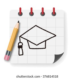 Graduation Hat Doodle Drawing Stock Illustration 379930498