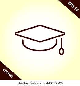 Graduation Hat Line Icon Stock Vector (Royalty Free) 440409505 ...