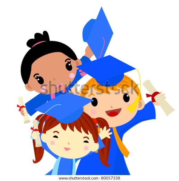 Graduation Kids Stock Vector (Royalty Free) 80057338 | Shutterstock