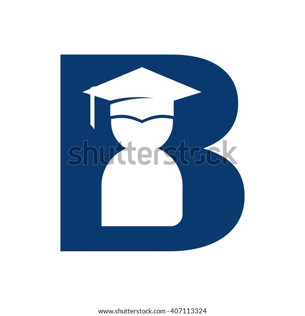 Graduation Student Logo Vector Letter B Stock Vector (Royalty Free ...