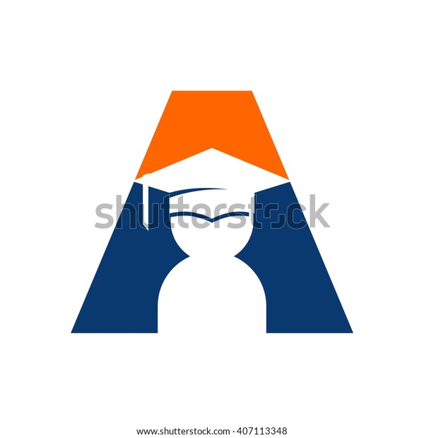 graduation of student. logo vector. letter logo.