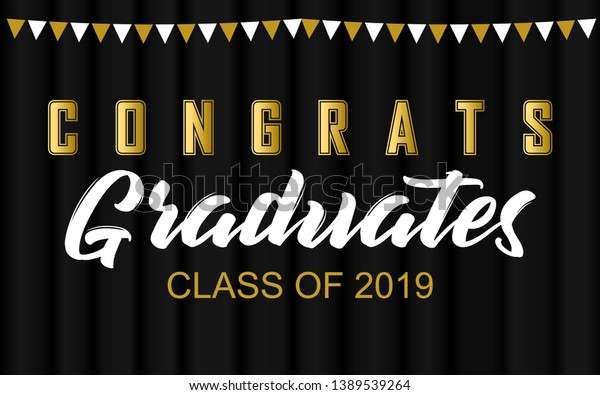 Graduation Vector Banner Black Background Curtain Stock Vector (Royalty ...