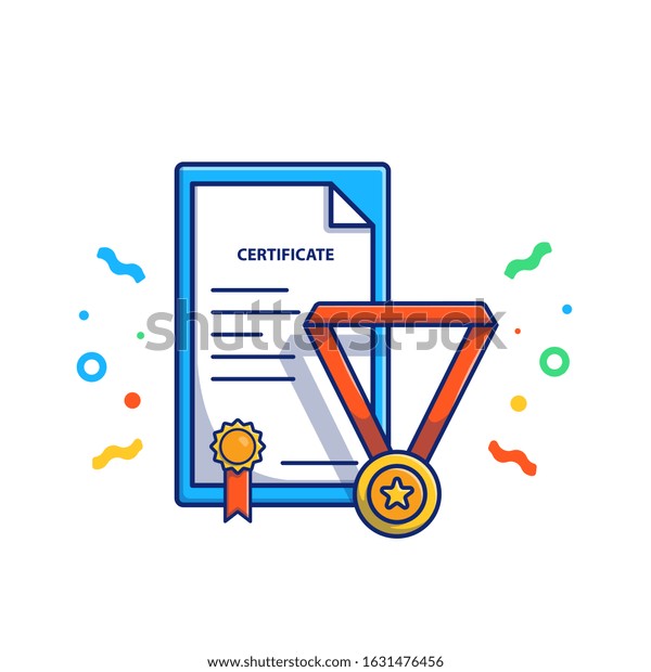 Graduation Vector Icon Illustration Graduation Certificate Stock Vector ...