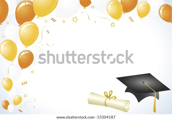 Graduation Vector Orange Yellow Gold Color Stock Vector (Royalty Free ...