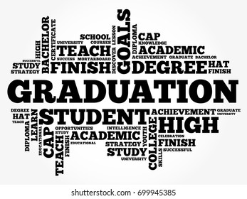Graduation Word Cloud Collage Education Concept Stock Vector (Royalty ...
