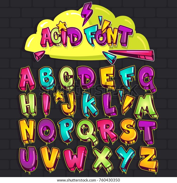 Graffiti Acid Font Vector Set Illustration Stock Vector (Royalty Free ...