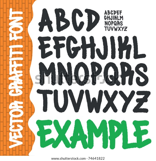 Graffiti Alphabet Full Abc Az Street Stock Vector (Royalty Free) 74641822