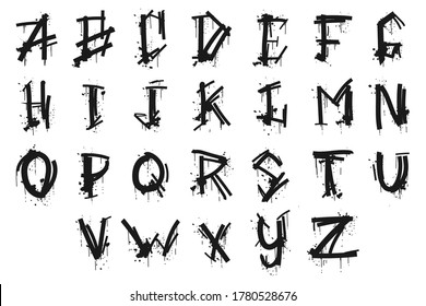 Graffiti Alphabet Vector Set Isolated On Stock Vector (Royalty Free ...