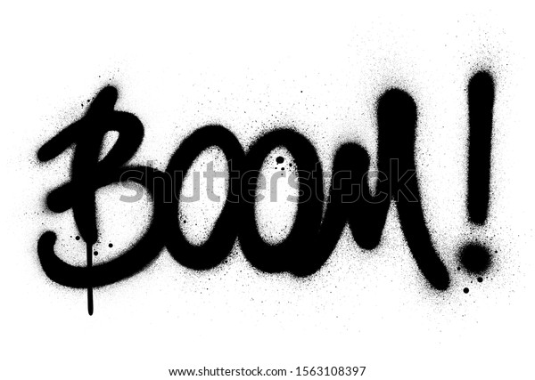 Graffiti Boom Word Sprayed Black Over Stock Vector (Royalty Free ...