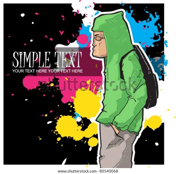 Graffiti Character Sketchstyle Vector Illustration Place Stock Vector ...