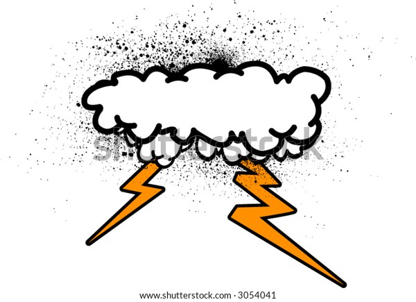 Graffiti Cloud Lightning Bolts Stock Vector (Royalty Free) 3054041