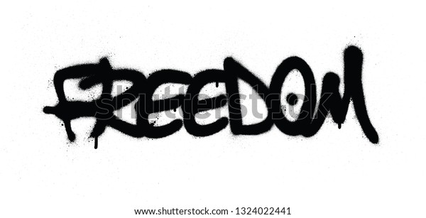 Graffiti Freedom Word Sprayed Black Over Stock Vector (Royalty Free ...