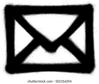Graffiti Mail Envelope Icon Sprayed Black Stock Vector (Royalty Free ...