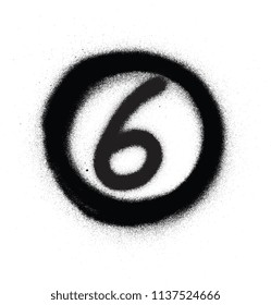 Graffiti Number Six 6 Circle Sprayed Stock Vector (Royalty Free ...