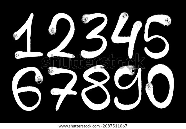 Graffiti Numbers Set Numbers Style Graffiti Stock Vector (Royalty Free ...