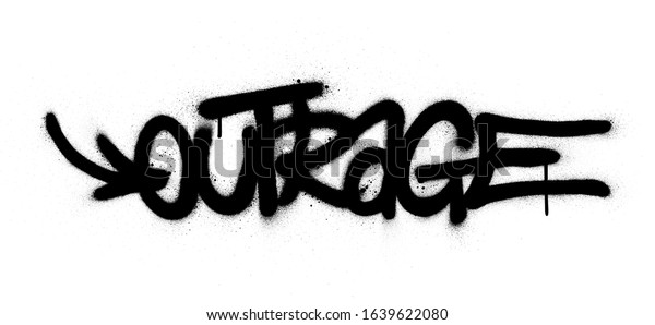 Graffiti Outrage Word Sprayed Black Over Stock Vector (Royalty Free ...