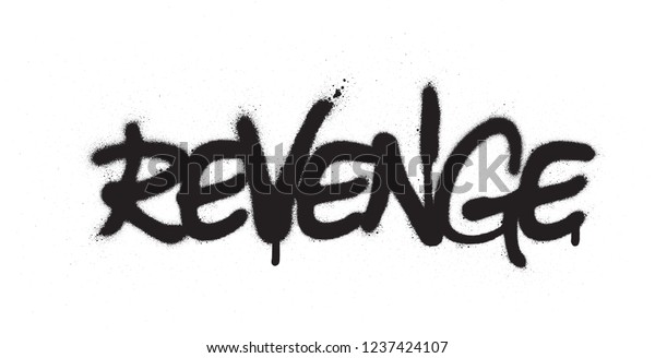Graffiti Revenge Word Sprayed Black Over เวกเตอร์สต็อก (ปลอดค่า ...