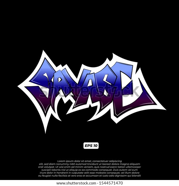 Graffiti Savage Word Vector Illustration Can Stock Vector (Royalty Free ...