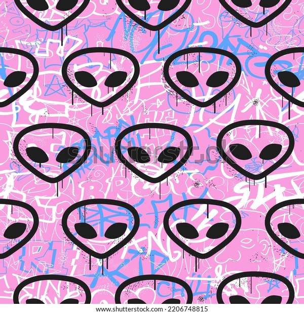 Graffiti Seamless Pattern Wallpaper Artvector Graphic Stock Vector Royalty Free 2206748815