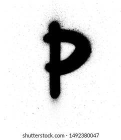 Graffiti Small Fat P Font Sprayed Stock Vector (Royalty Free ...