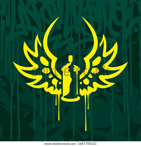 Graffiti Spray Can Wings Stencil Art Stock Vector (Royalty Free ...