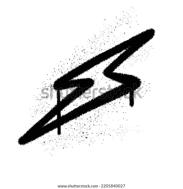 Graffiti Spray Paint Thunderbolt Isolated Vector Stock Vector (Royalty ...