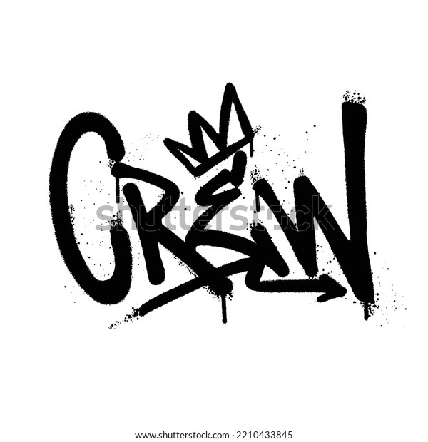 Graffiti Spray Paint Word Crew Isolated Stock Vector (Royalty Free ...