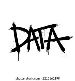 Graffiti Spray Paint Word Data Isolated Stock Vector (Royalty Free ...