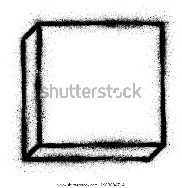 Graffiti Square Blocked Frame Black Over 库存矢量图（免版税）1603606714 ...