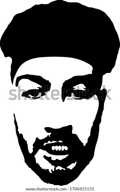 Graffiti Stencil Brutal Face Young Man Stock Vector (Royalty Free ...