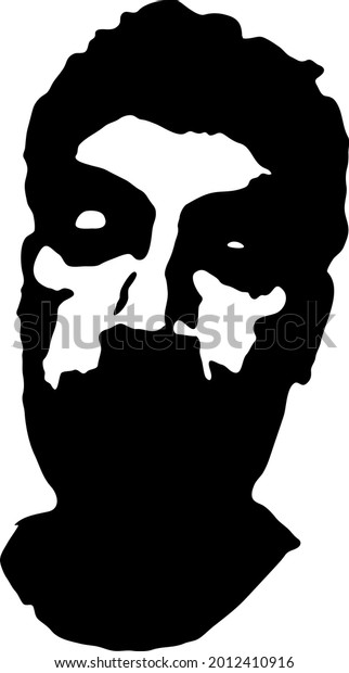 Graffiti Stencil Face Brutal Young Man Stock Vector (Royalty Free ...