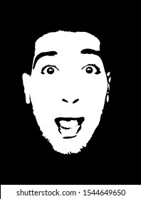 Graffiti Stencil Face Young Man Graffiti Stock Vector (Royalty Free ...