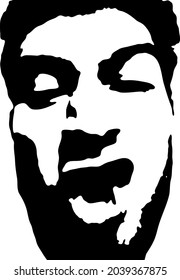 Graffiti Stencil Face Young Man Graffiti Stock Vector (Royalty Free ...