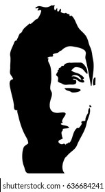 Graffiti Stencil Face Young Man Graffiti Stock Vector (Royalty Free ...