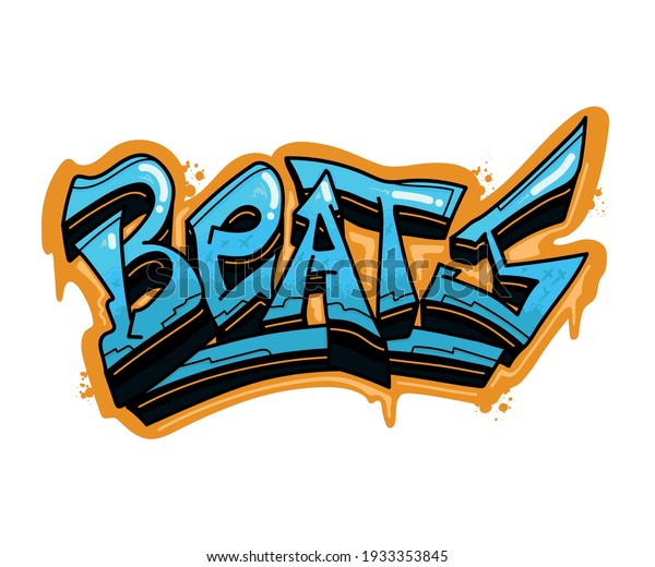 Graffiti Style 3d Beats Lots Color Stock Vector (Royalty Free ...