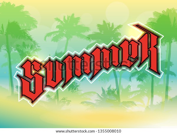 Graffiti Style Summer Text On Paradise Stock Vector (Royalty Free ...