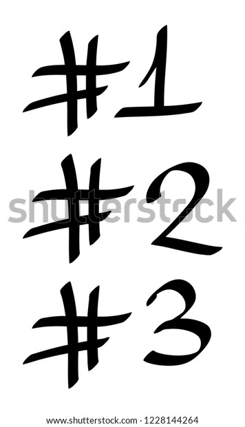 Graffiti Tag Hashtag Numbers Set On Stock Vector (Royalty Free) 1228144264