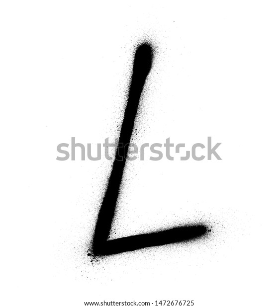 Graffiti Thin L Font Sprayed Black Stock Vector (Royalty Free ...