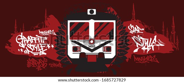 Graffiti Train Illustration Graffiti Tags Stock Vector (Royalty Free ...