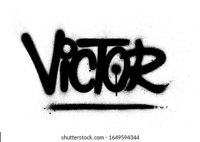 Graffiti Victor Word Sprayed Black Over Stock Vector (Royalty Free ...
