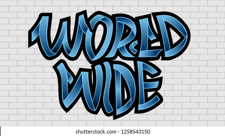 Graffiti World Wide Stock Vector (Royalty Free) 1258543150