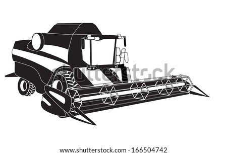 Grain Harvester Combine Vector Illustration Stock Vector (Royalty Free ...
