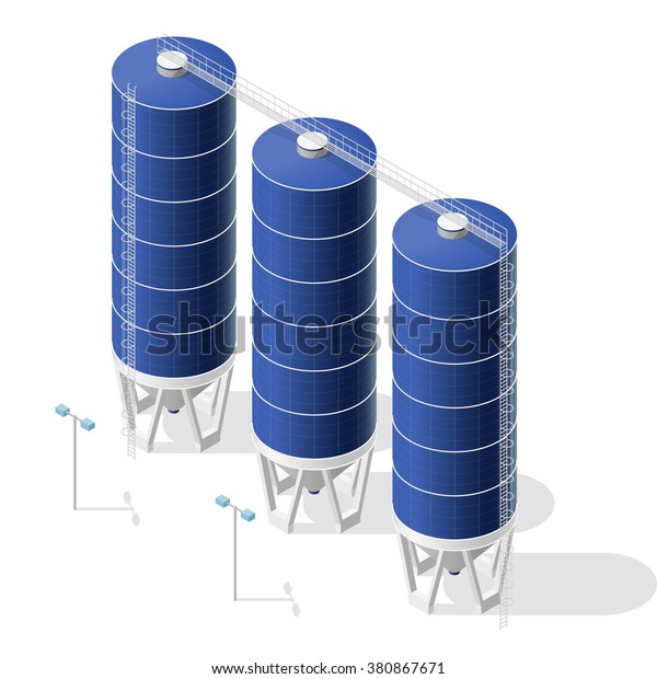Grain Silo Isometric Building Infographic Big: stockvector (rechtenvrij ...