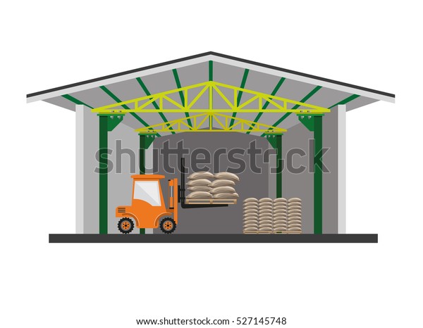 Grain Warehouse Vector Illustration Stock Vector (Royalty Free ...